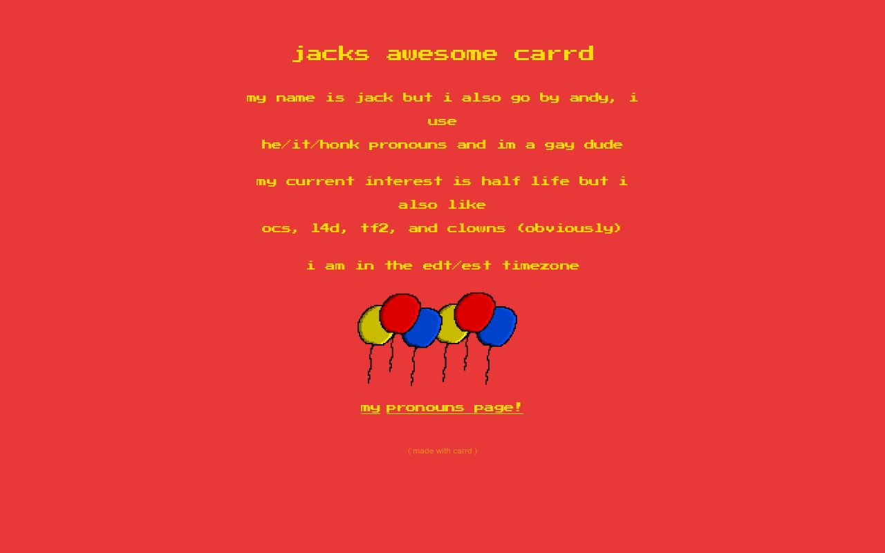 Jacks carrd